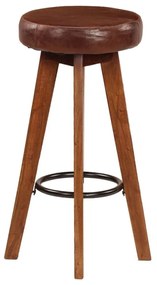 Petromila Barové židle 2 ks pravá kůže a masivní akáciové dřevo