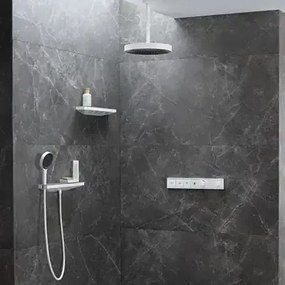 Hansgrohe - Nástěnné kolínko s držákem a poličkou, matná bílá