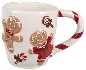 Bílý hrnek s perníčky Gingerbread - 14*9*10 cm / 325 ml