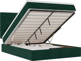 Osmanský rám postele s matracemi tmavě zelená 140x190cm samet 3314393