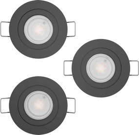 Eglo 902257 - SADA 3x LED Podh. bodové svítidlo BARRANCO 1xGU10/4,5W/230V černá