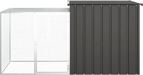 Klec pro kuřata antracitová 200 x 91 x 100 cm pozinkovaná ocel 171544
