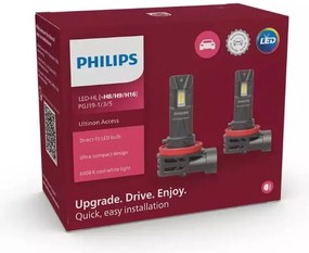Led autožárovka philips ultinon access 2500 h8, h9, h16, 12 v