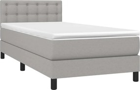 Box spring postel s matrací světle šedá 80 x 200 cm textil 3140329