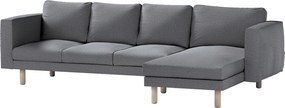 Potah na pohovku IKEA Norsborg 4-místná se šezlongem barva šedá látka pletený vzor