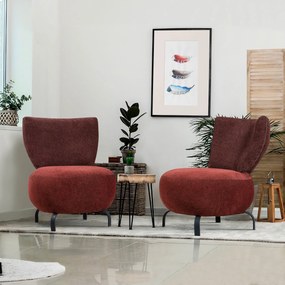 Atelier del Sofa Křeslo Set 2 ks Loly Set - Claret Red, Červená