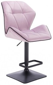 LuxuryForm DESIGN Barová židle MILANO MAX VELUR na černé hranaté podstavě - levandule