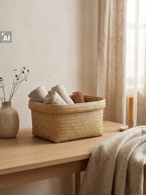 Sinsay - Pletený úložný koš - béžová