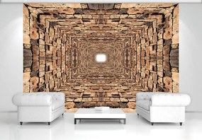 Fototapeta - Tunel 3D kamenů (152,5x104 cm)