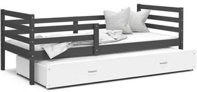 DOBRESNY Dětská postel s přistýlkou JACEK P2 200x90 cm ŠEDÁ-BÍLÁ