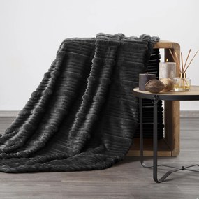 EUROFIRANY FLANELOVÁ DEKA NINA 150X200 CM ČERNÁ