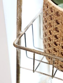 Bronzový antik dekorační kovový etažér Fil de Fer Basket - 23*41*55cm