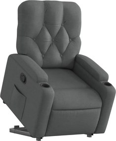 Zvedací polohovací křeslo tmavě šedé textil 3204711