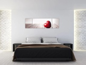 Obraz dřevěného srdce (170x50 cm)