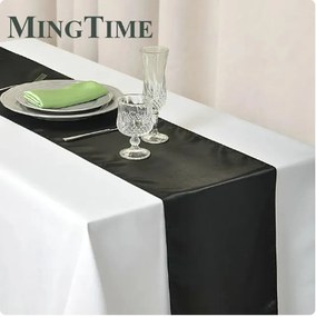 Luxusní saténový stolní běhoun (30x275 cm) Barva: Černá