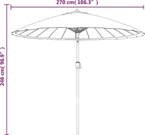vidaXL Marketos Zahradní slunečník s hliníkovou tyčí 270 cm bordó