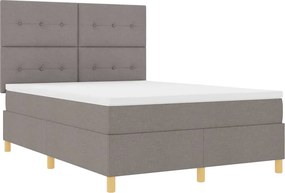 Postel s boxspringem s čelo Taupe 140 x 200 cm textil 3339627