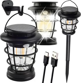 Verk Group Solární kempování lucerna vedla zahradní lucerna usb soumrak pohybový senzor