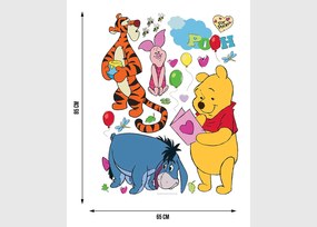 Dětská samolepka na zeď Disney Medvídek Pú – Všichni Přátelé | 65 x 85 cm | DDK861
