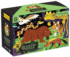 Mudpuppy Puzzle Predátoři divočiny - svítí ve tmě 100 dílků