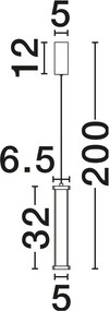 Matně černé/v matně stříbrné barvě kovové LED stmívatelné závěsné svítidlo se stínidlem z akrylového skla ø 6 cm Pheme – Nova Luce