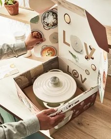 Tefal LOV béžová / Servírovací pánev / 28 cm / litina / 3,8 l / s víke
