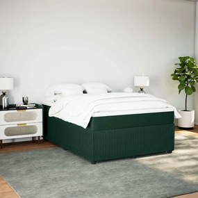 Box spring postel s matrací tmavě zelená 140x190 cm samet 3285641