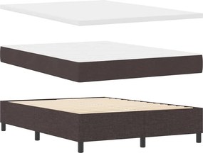 Postel s boxspringem s čelo Tmavě hnědá 200 x 140 cm textil 3341647