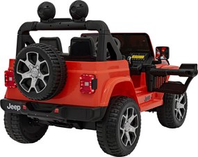 Ramiz Elektrické auto Jeep Wrangler Rubicon pro děti Oranžové + dálkové ovládání + MP3 LED rádio + EVA kola