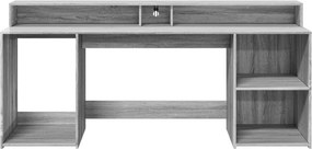 Psací stůl s LED šedý sonoma 200 x 55 x 91 cm kompozitní dřevo 3309443