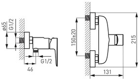 Ferro Adore, sprchová baterie, černá-chromová, BDR7BLC