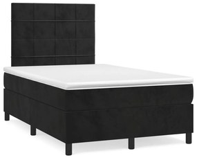 Box spring postel s matrací a LED černá 120 x 190 cm samet 3270313
