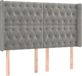 Box spring postel s matrací a LED světle šedá 160x200 cm samet 3139751