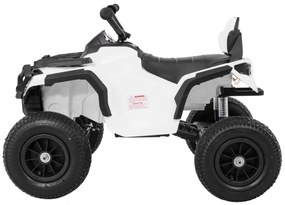 Dětská elektrická čtyřkolka ATV nafukovací kola bílá