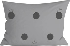 Bavlněný povlak na polštář CROWN 70x90 cm, tmavě šedý