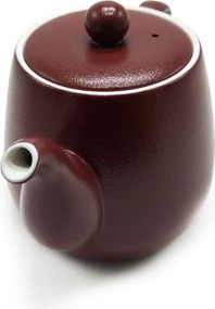Porcelánová konvice Dora, vínově červená – matný povrch, stabilní soudkovitý tvar