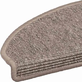 Schodové rohože 15 ks 65 x 21 x 4 cm tmavě béžové, půlkulaté, velké 326902