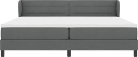 Postel s boxspringem s čelo Tmavě šedá 200 x 200 cm textil 3339983