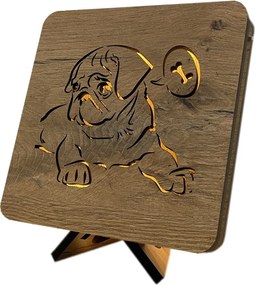 Li-Go "Mops" lampa 19x19 cm provedení povrchu: dub