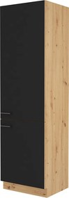 MODENA | vysoká skříňka 60 LO-210 2F na vestavnou lednici | 60 cm | artisan/černá