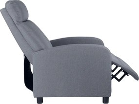 Relaxační polohovací TV křeslo CALMO — látka, šedá