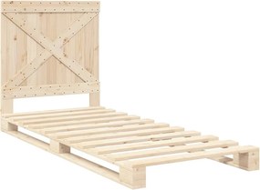 Rám postele s čelem 90 x 200 cm masivní borové dřevo 3281568