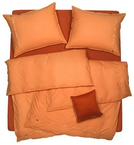 SCANquilt povlečení VELVET oranžová 140 x 200/70 x 90 cm
