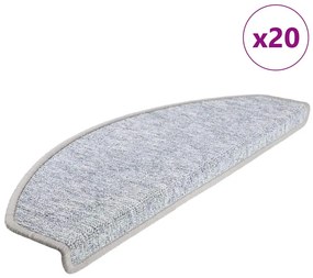 Schodové rohože 20 ks 65 x 24 x 4 cm světle šedé, půlkulaté, velké 3365792