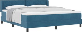 Postel s boxspringem s čelo Tmavě modrá 200 x 180 cm samet 3341538