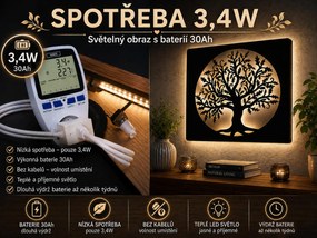 Li-Go "Vesmír" světelný obraz RGB s baterií 90x60cm provedení povrchu: dub