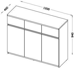 Komoda Alpina 6, bílá