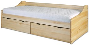 Drewmax LK130 90 - Postel z masivní borovice s úložným prostorem 90x200cm - Olše