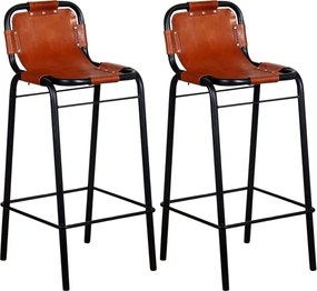 vidaXL Barové stoličky 2 ks pravá kůže [244248]