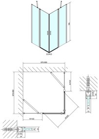 Polysan, ZOOM LINE čtvercová sprchová zástěna 900x900mm, čiré sklo, ZL5415